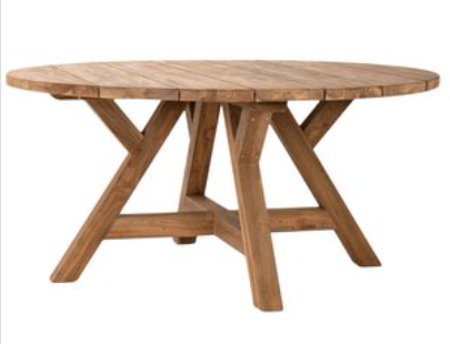 Outdoor Salvaged Teak Round Dining Table - Blackberry Farm Shop